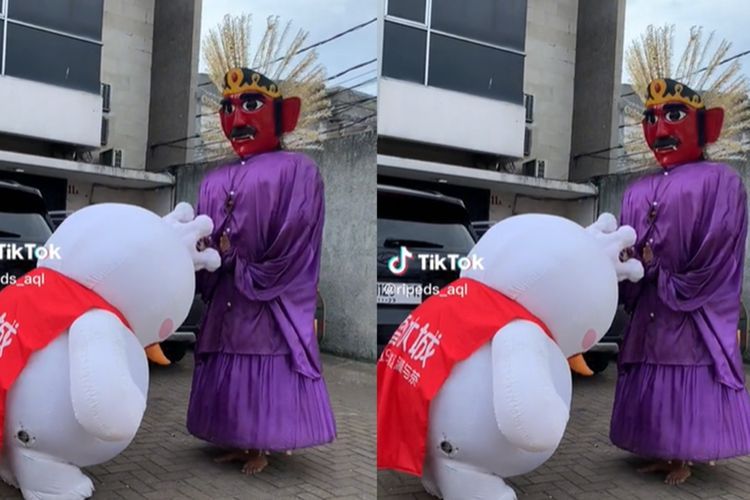 Aksi Kocak Maskot Mixue Sungkem ke Ondel-ondel, Netizen: Hormat Sama ...